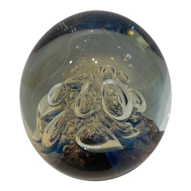 1980s Robert Eickholt Signed Art Glass Paperweight | Chairish