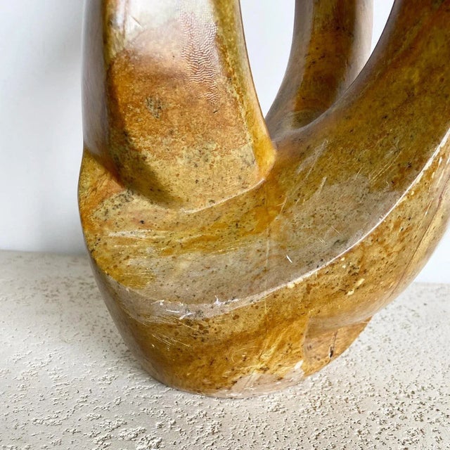 Abstract Brown Stone Sculpture | Chairish