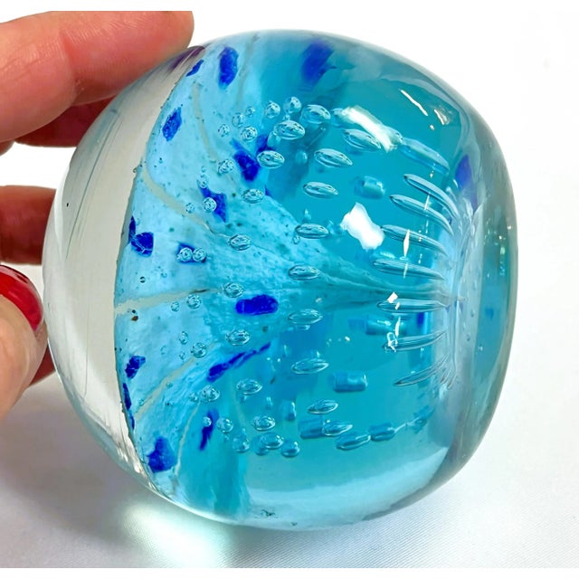 Mid Century Modern Art Glass Paperweight | Chairish