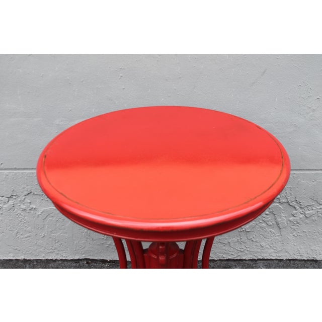 1940's Traditional Style Red Accent Table | Chairish