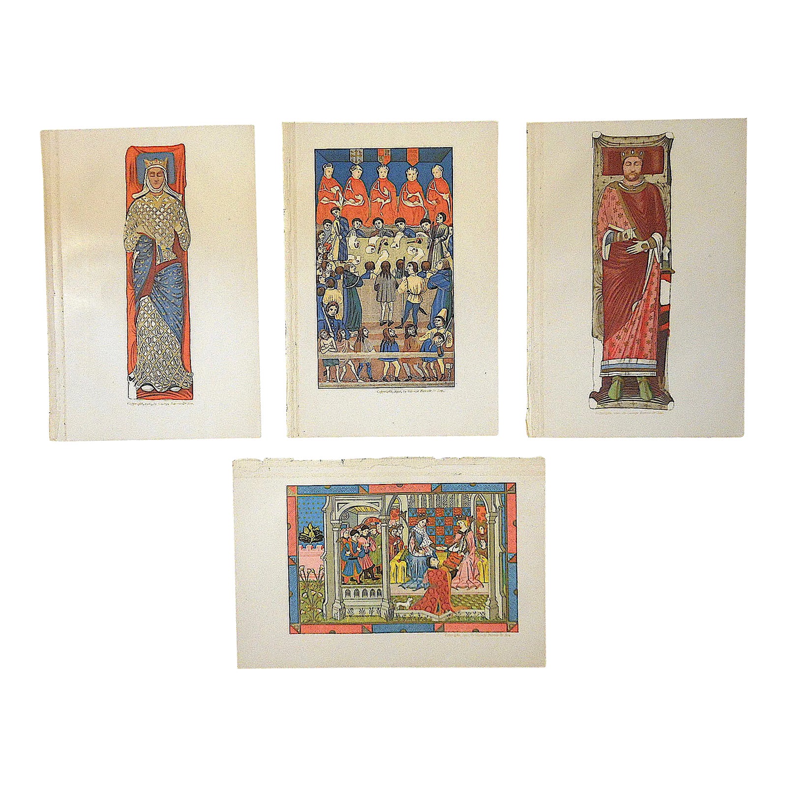 Antique Lithographs-English History-SetOf 4 | Chairish