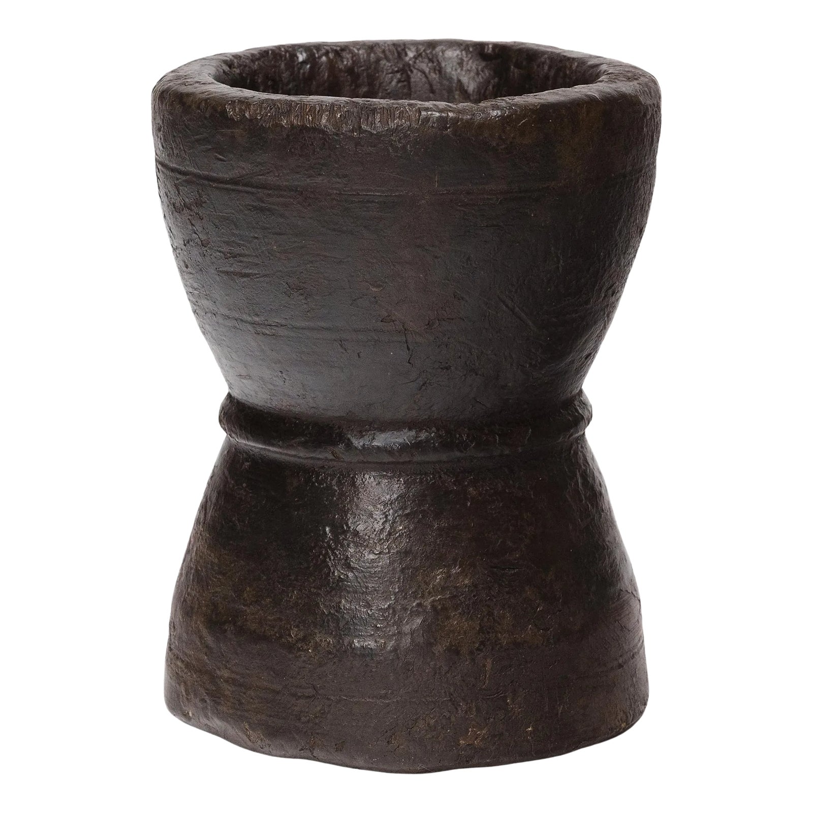 Chinese Turned Wooden Mortar, c. 1900 | Chairish