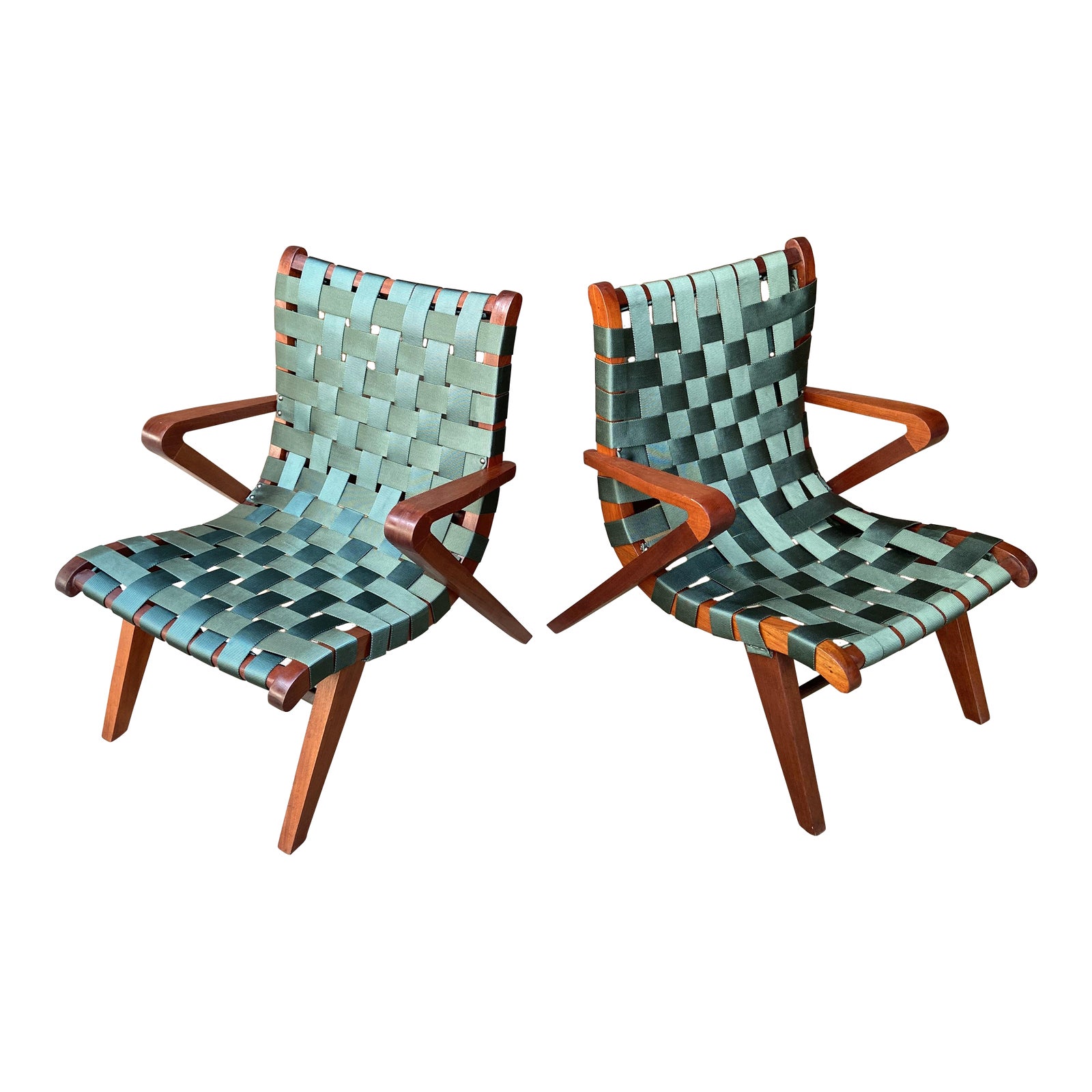 1950s Mid Century Curved Web Chairs - Set of 2 | Chairish
