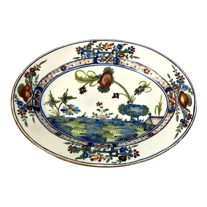 18th Century Italian Faenza Garofano Serving Platter | Chairish