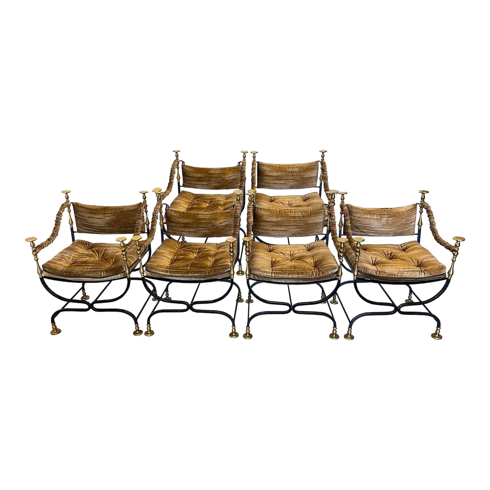 Set of 6 Maison Jansen Curule Chairs, Mid 20th Century | Chairish