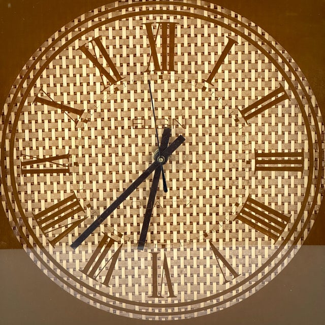 Vintage Elgin Quartz Wall/Mantle Square Clock in Wood Frame | Chairish