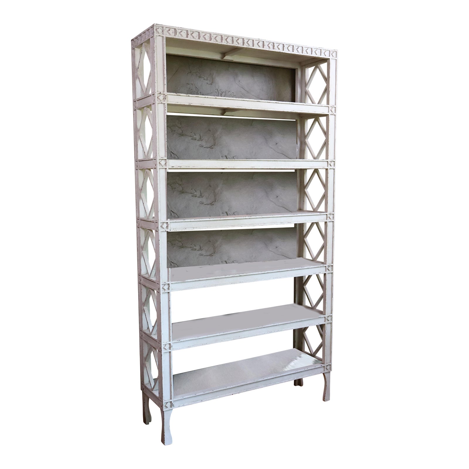 Off-White 6 Shelf Bookshelf | Chairish