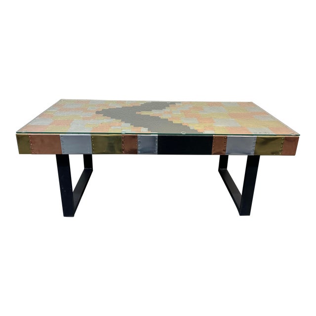 Peter Keresztury Artisan Made Metal Patchwork Coffee Table | Chairish