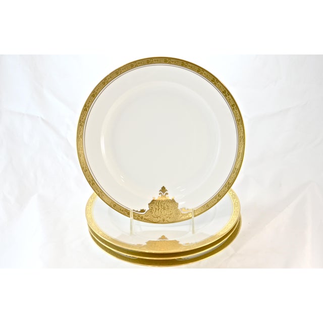Bavarian Gold-Encrusted Porcelain Plates - Set of 4 | Chairish