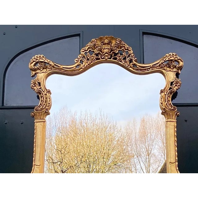 1940's French Louis XVI Baroque Rococo Handmade Beech Console Set With ...