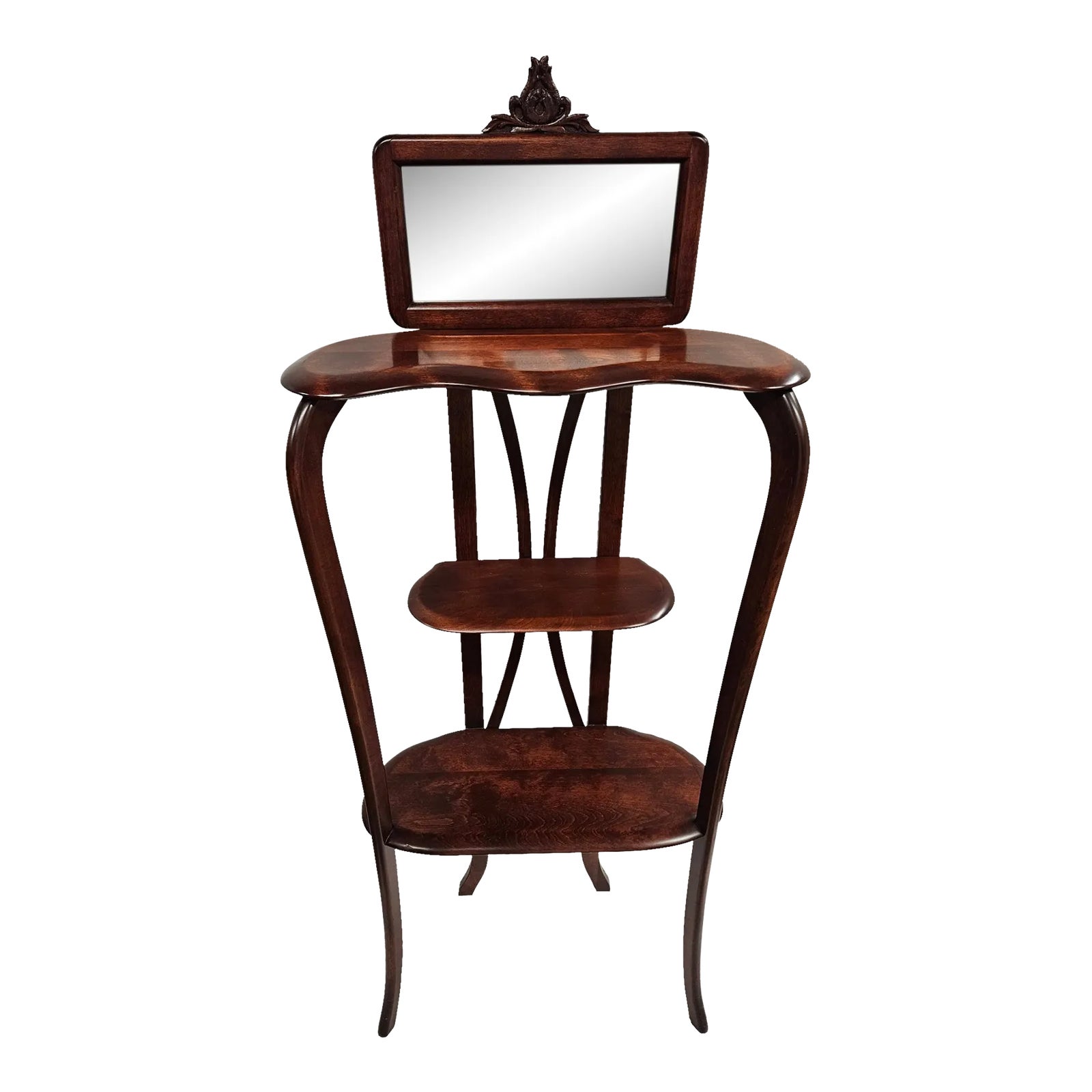Mahogany Etagere Gentleman Stand With Mirror | Chairish