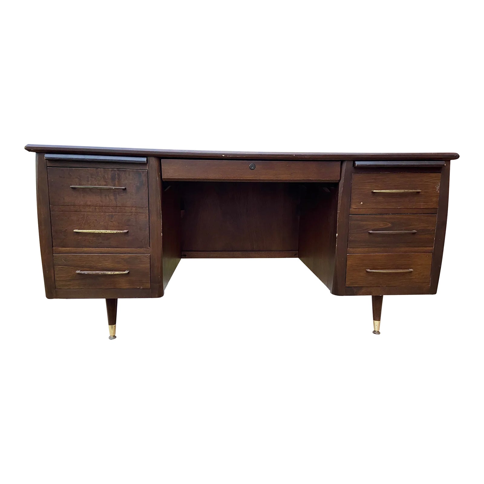 1980s Anderson Style Vintage Mid-Century Desk | Chairish