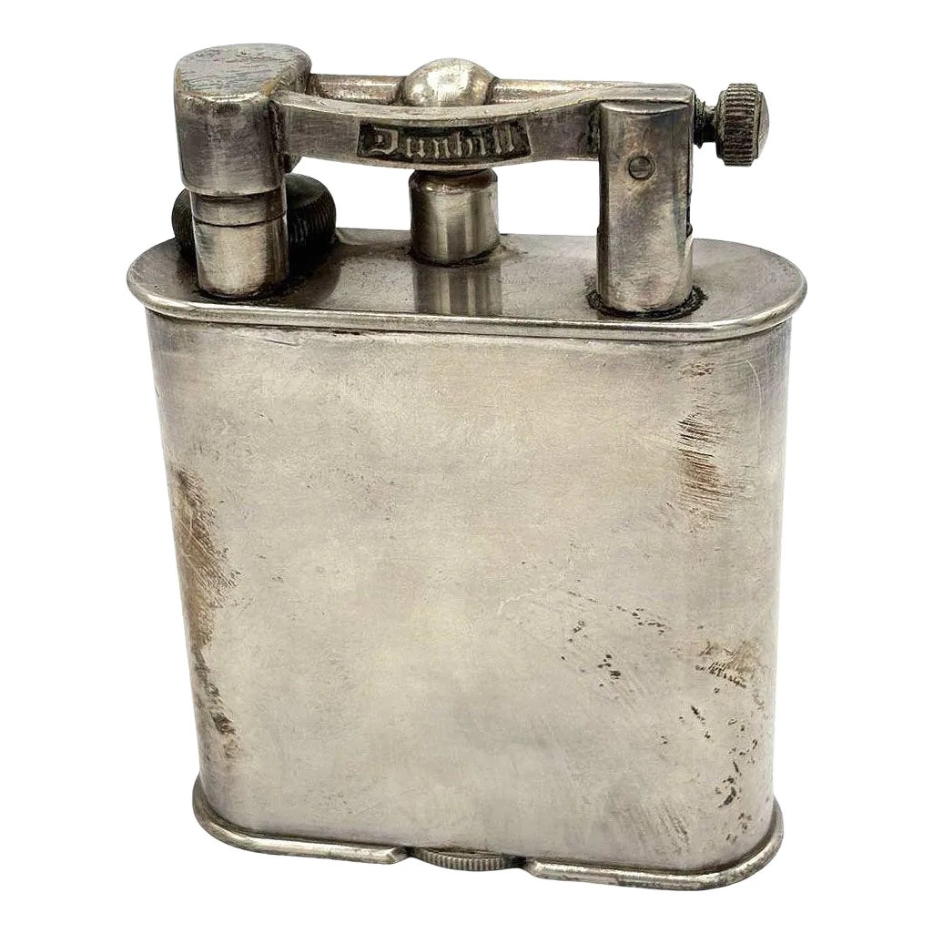 1928 Silverplate Lift Arm Table Butane Lighter by Dunhill England ...