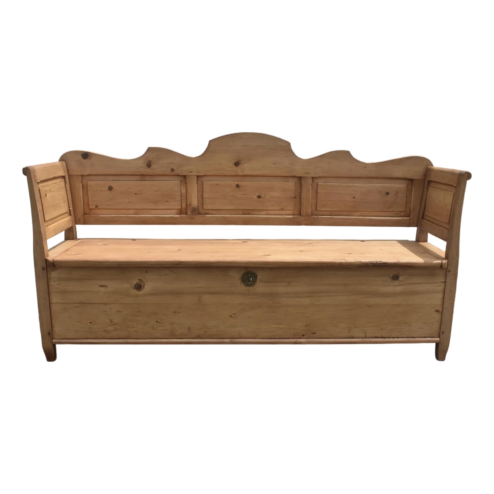 Pine and Oak Storage Bench or Settle | Chairish