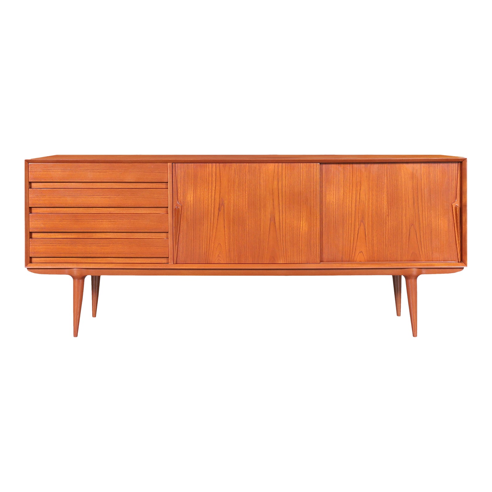 1960s Danish Modern Model-18 Teak Credenza by Gunni Omann for Omann Jun ...