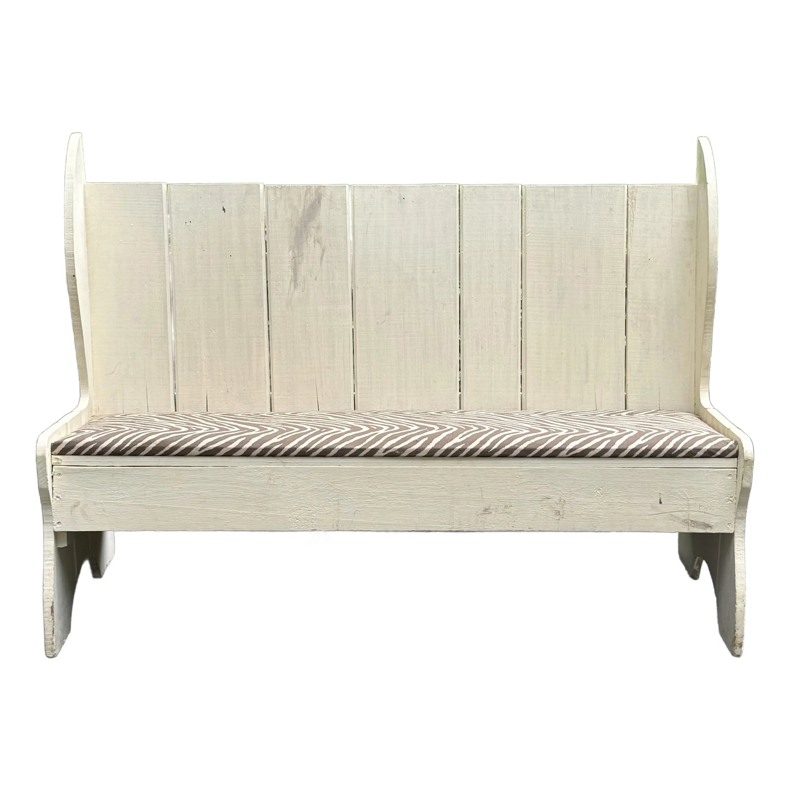 Vintage Bench Made Farmhouse Painted Pew Bench | Chairish