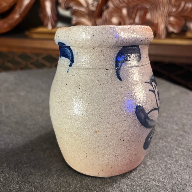 1990s Handmade Rowe Pottery Works Cobalt Blue Pitcher | Chairish