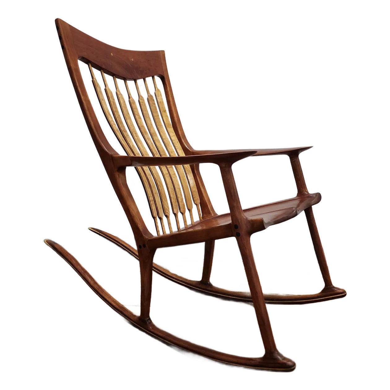 1980s Vintage Sam Maloof Style Rocking Chair | Chairish