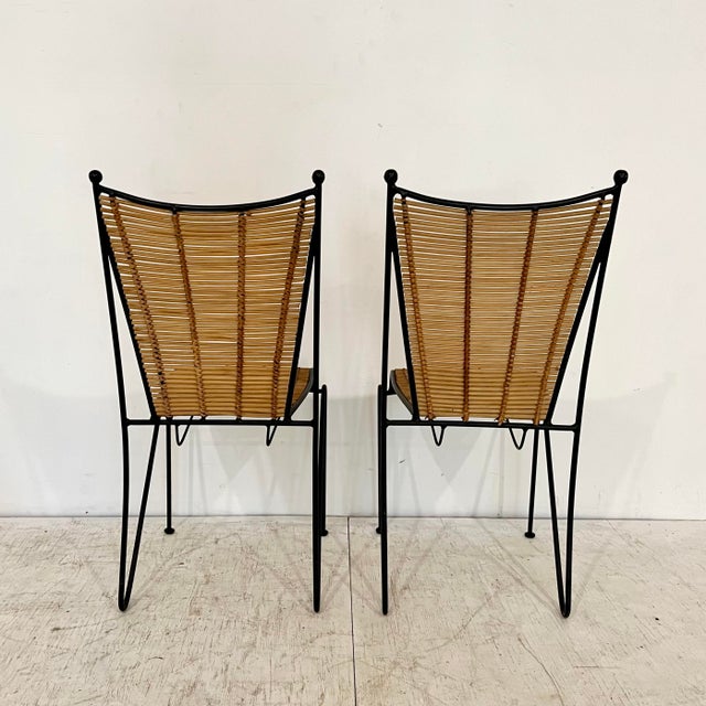 Vintage Wrought Iron Rattan Pipsan Saarinen Swanson Ficks Reed Chairs ...