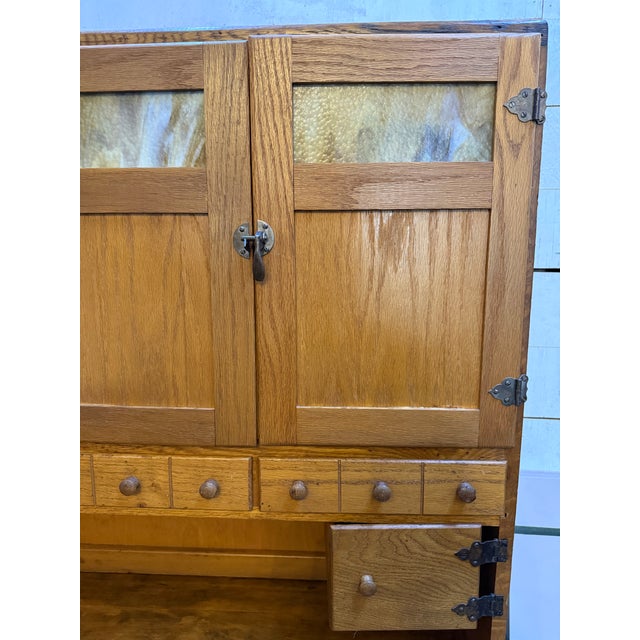 Antique McDougall Oak Hoosier Kitchen Cabinet | Chairish