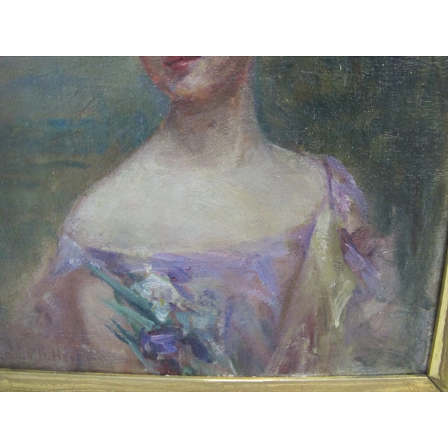 Letitia Bonnet Hart Antique Oil Painting Portrait of Young Girl Period ...