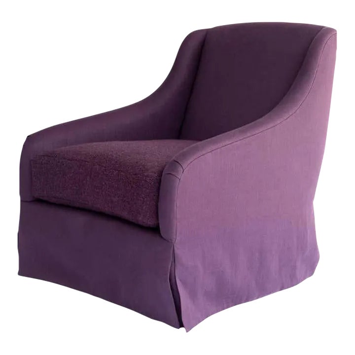 Slope Arms Slip-covered Armchair | Chairish