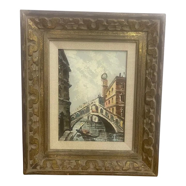 Vintage Signed Antonio DeVity Original Oil Painting of Bridge Over ...
