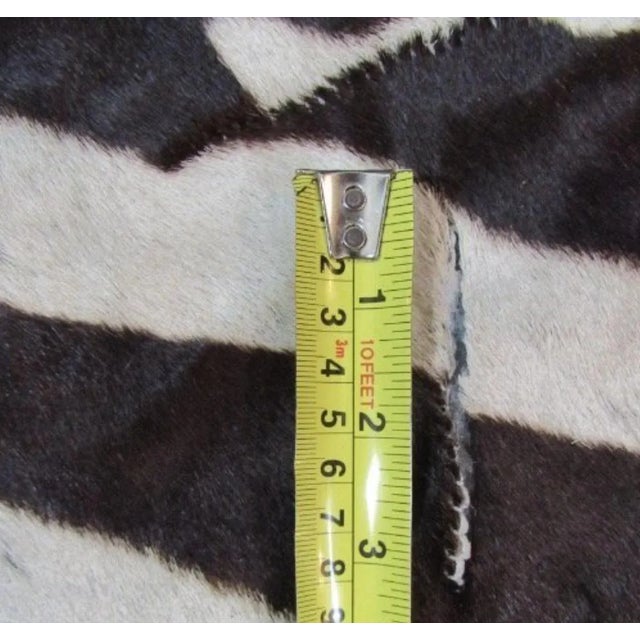 Mid-Century Zebra Hide & Chrome Ottoman | Chairish