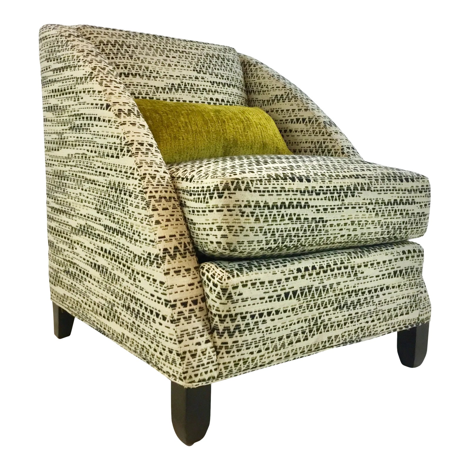 Hickory White Modern Green and Ivory Club Chair 5506-01 | Chairish
