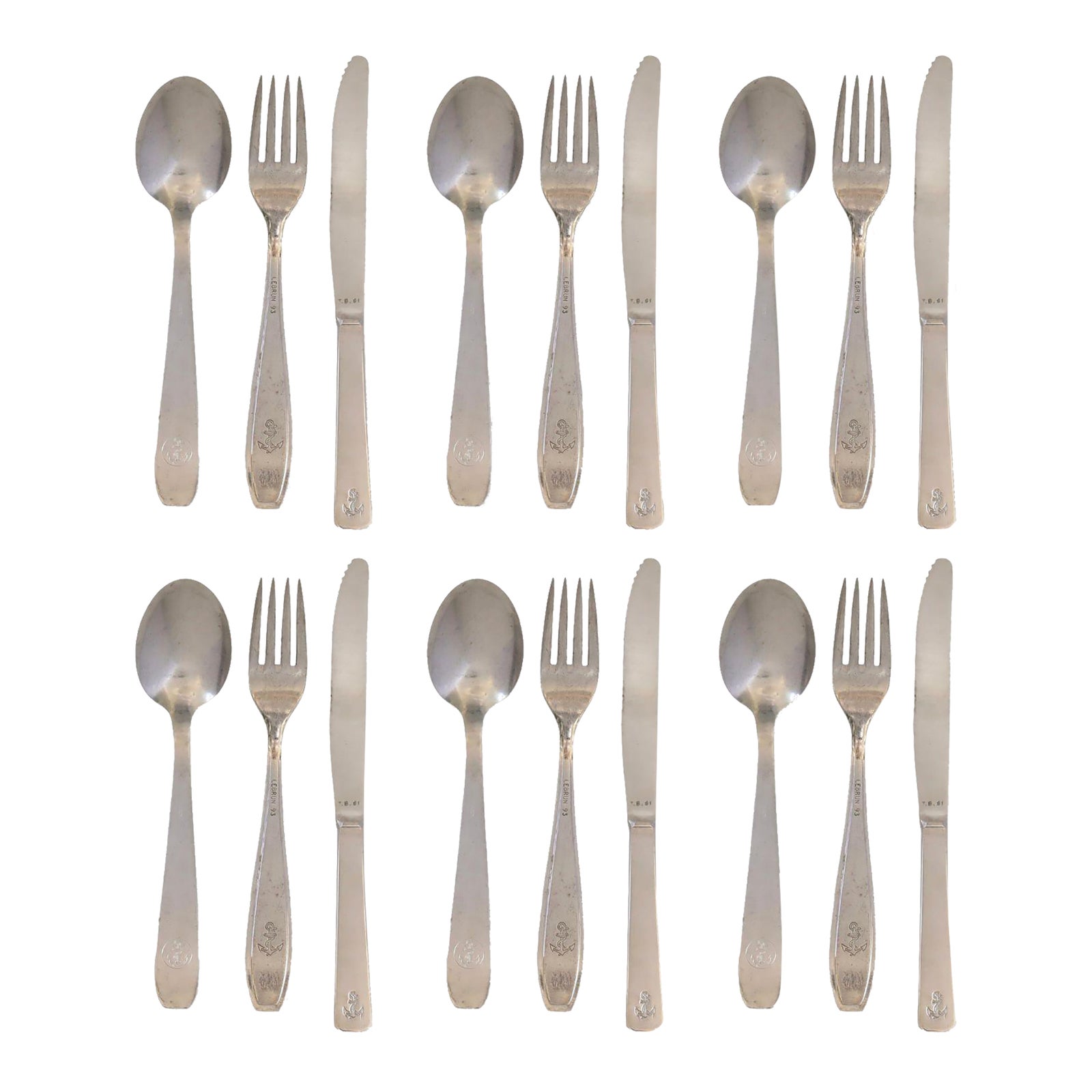 Early 20th Century French Navy Military Mess Cutlery, Service for Six ...