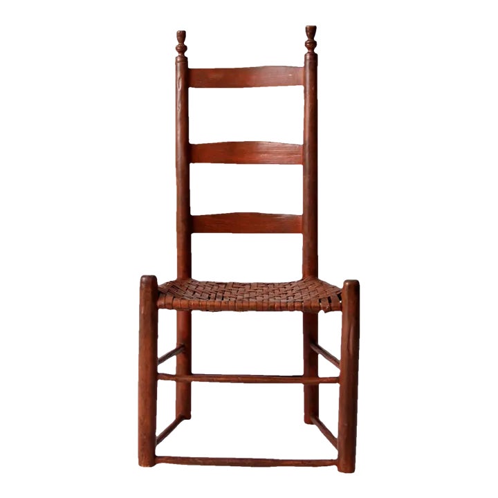 Antique Splint Weave Seat Chair | Chairish