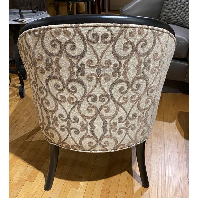 Contemporary Dalia Taupe Brocade Occasional Chair | Chairish