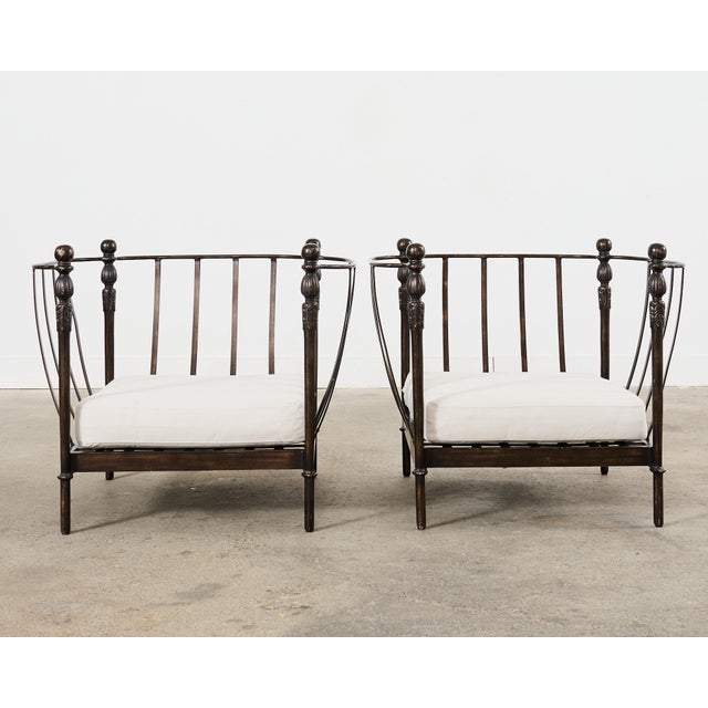 Set of Four Michael Taylor Montecito Chairs With Two Tables | Chairish