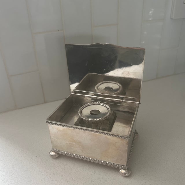 1920s Silverplate Box With Inkwell | Chairish