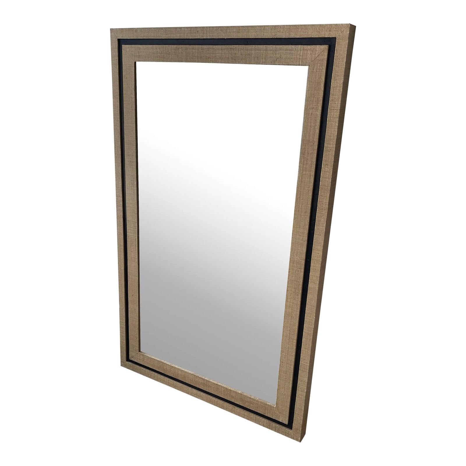 Lexington La Costa Modern Raffia Wrapped Rectangular Wall Mounted ...