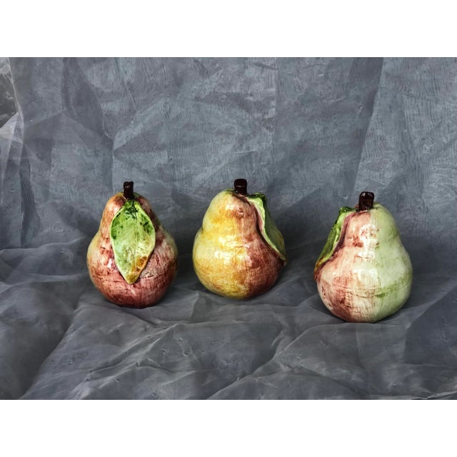Vintage Ceramic Art Studio Pottery Pear Fruit Sculptures Set of 3 ...