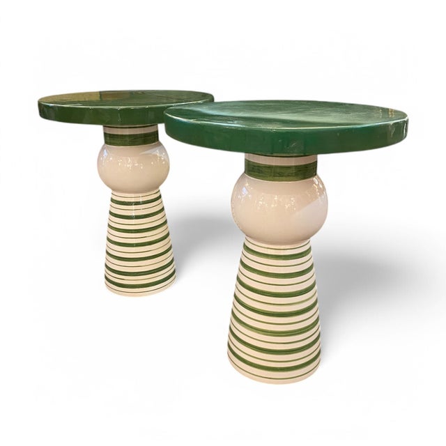 Ceramic Side Tables, 1980s, Set of 2 | Chairish