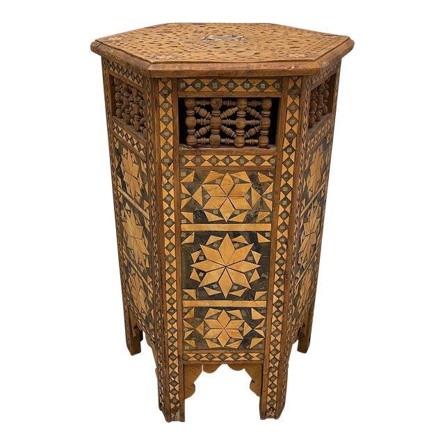 Early 20th Century Hexagonal Moroccan Style Side Table | Chairish