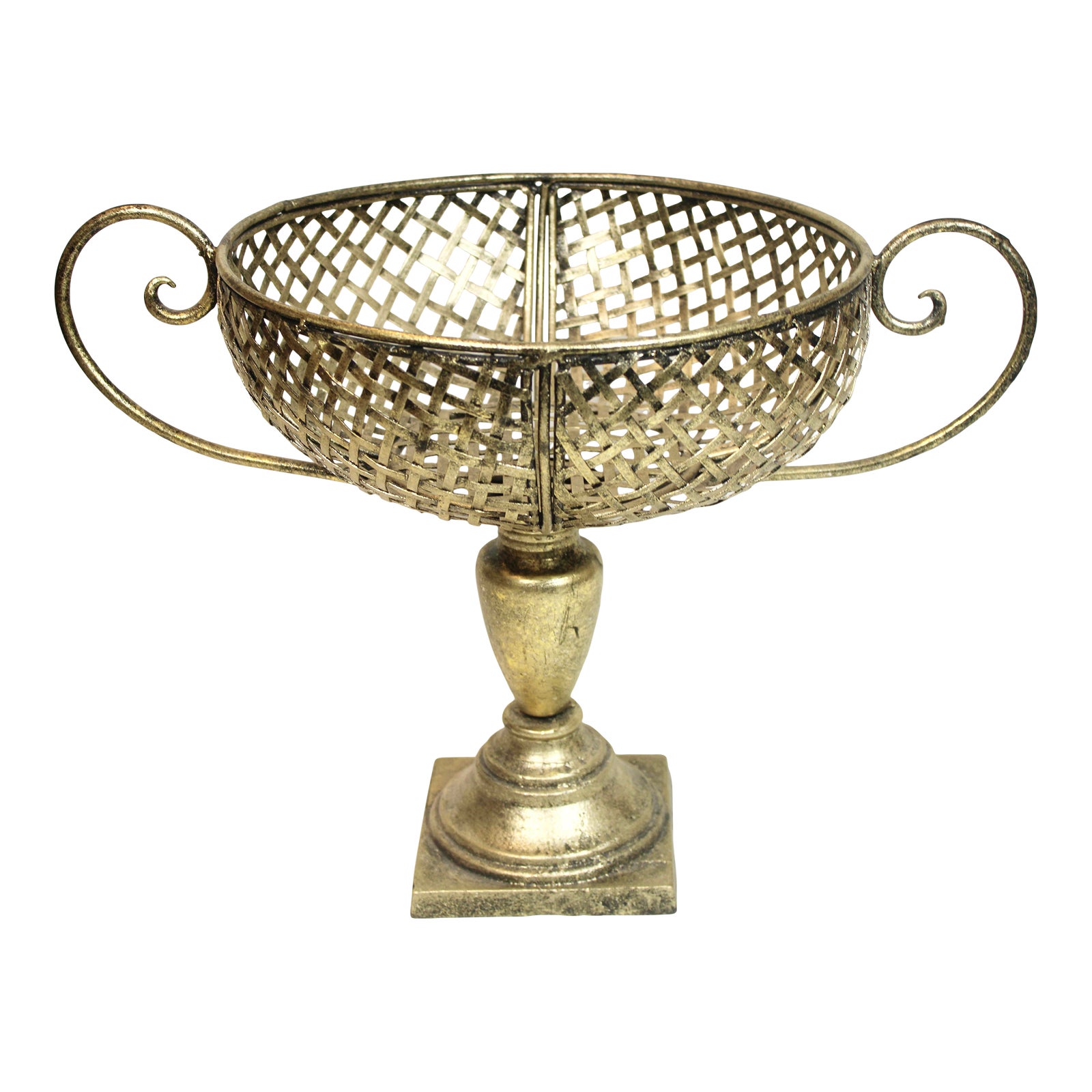 Extra Large Vintage French Gold Gilded Pedestal Bowl With Handles ...
