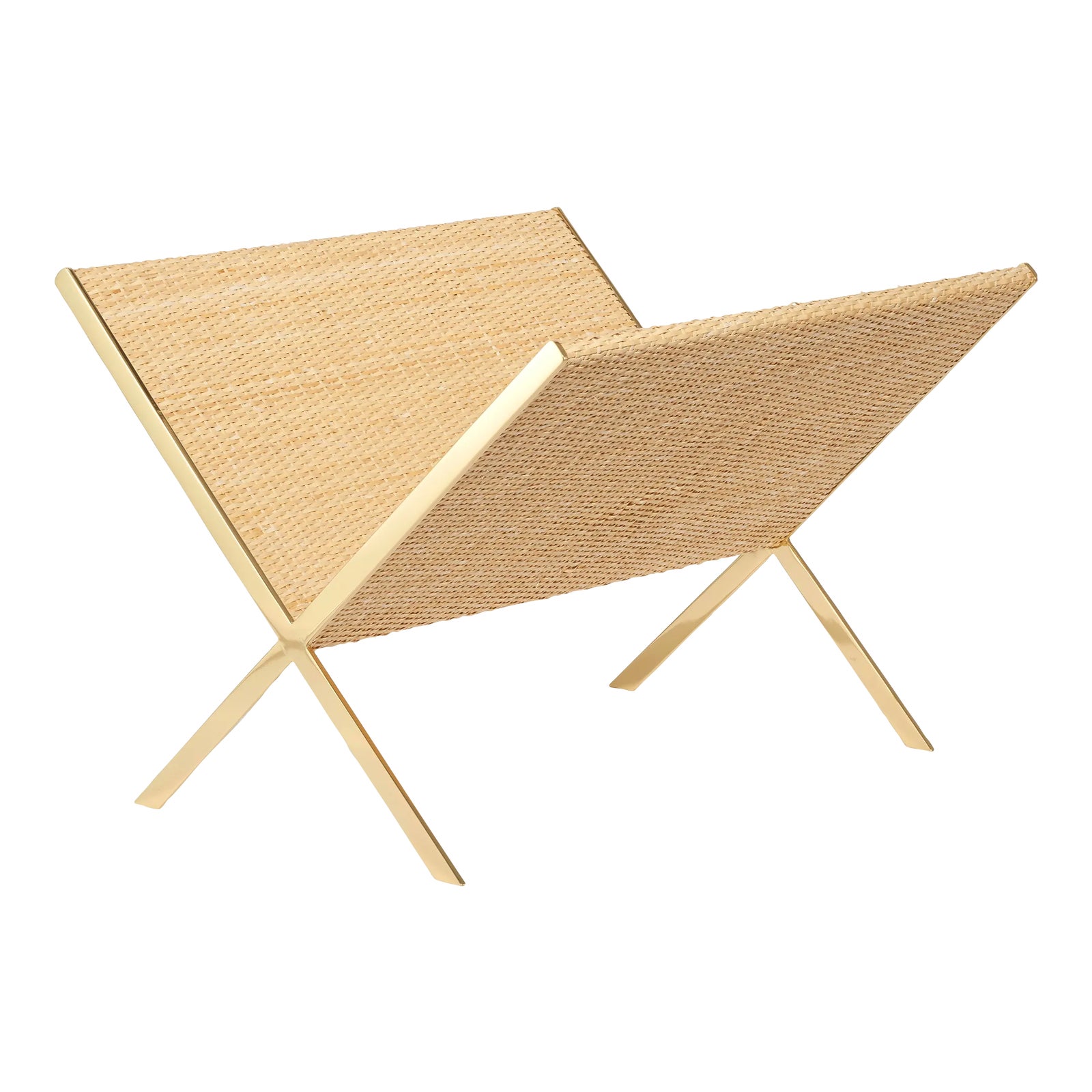 AERIN Colette Cane Magazine Rack | Chairish