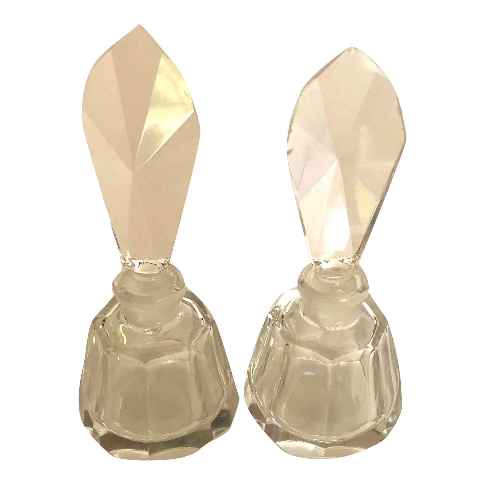 Vintage Crystal Perfume Bottes S/2 | Chairish