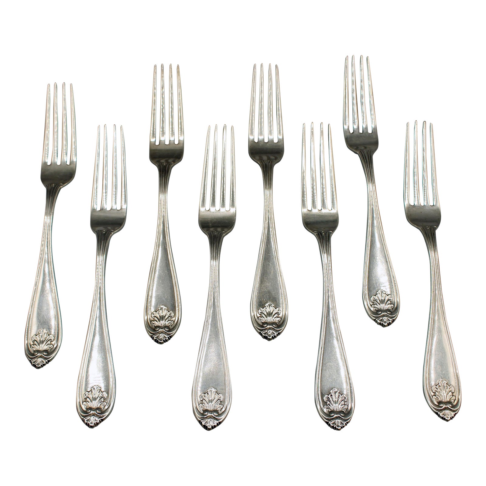 3rd Quarter 19th Century Set of 8 Coin Silver Dinner Forks by Gorham ...