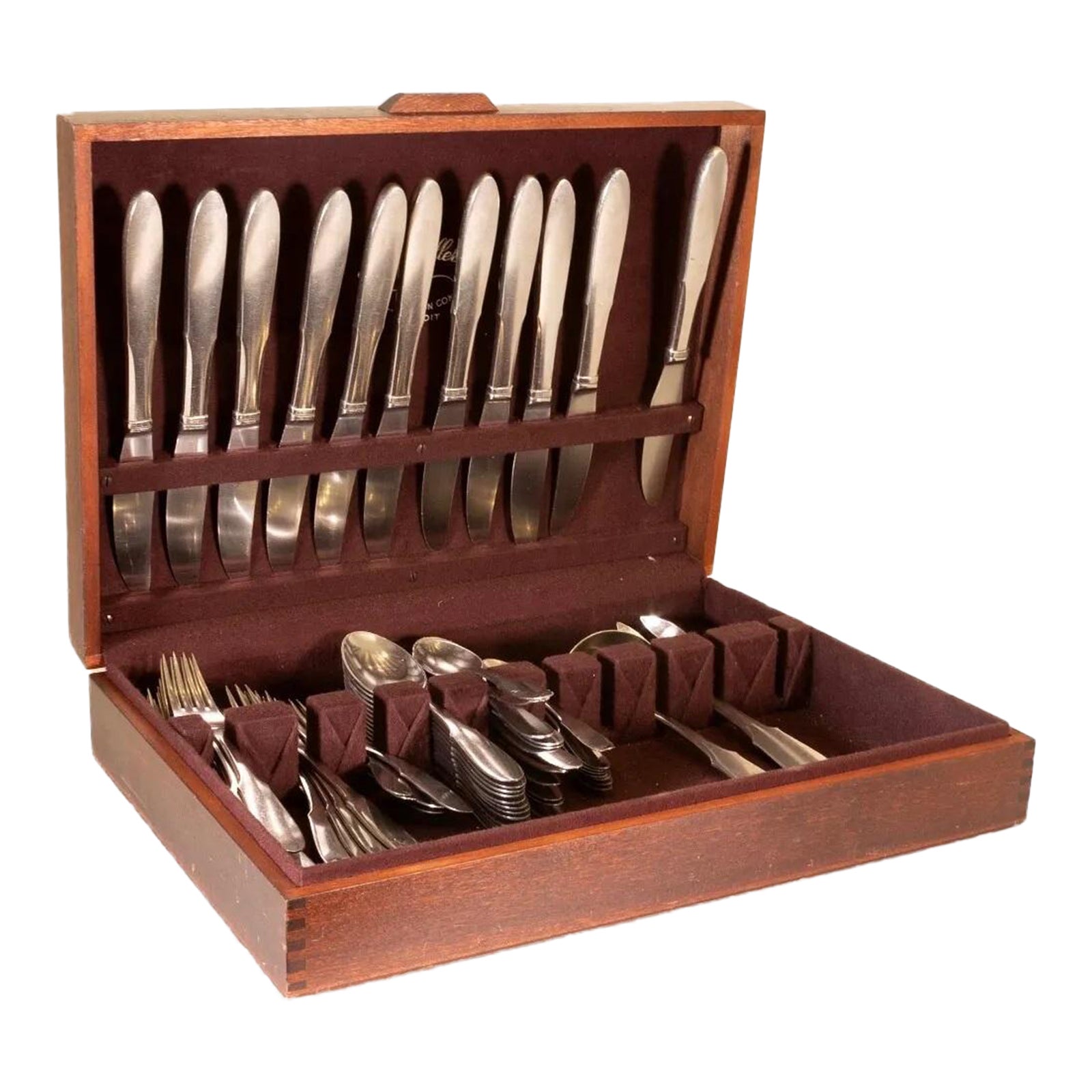 Georg Jensen 70 Piece Stainless Steel Satin Mitra Pattern Silverware ...