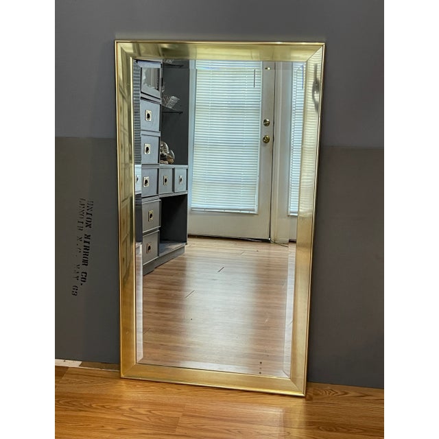 Modern Gold Rectangular Mirror Beveled | Chairish