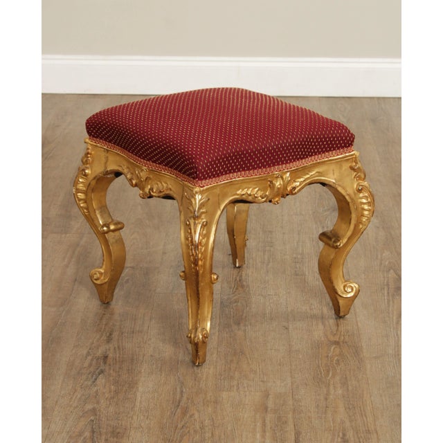 Antique Italian Rococo Style Giltwood Stool | Chairish