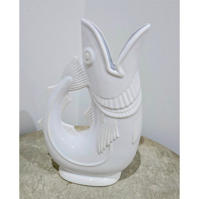 Vintage White “Gurgling Cod” Fish Pitcher – Made in England for Shreve ...