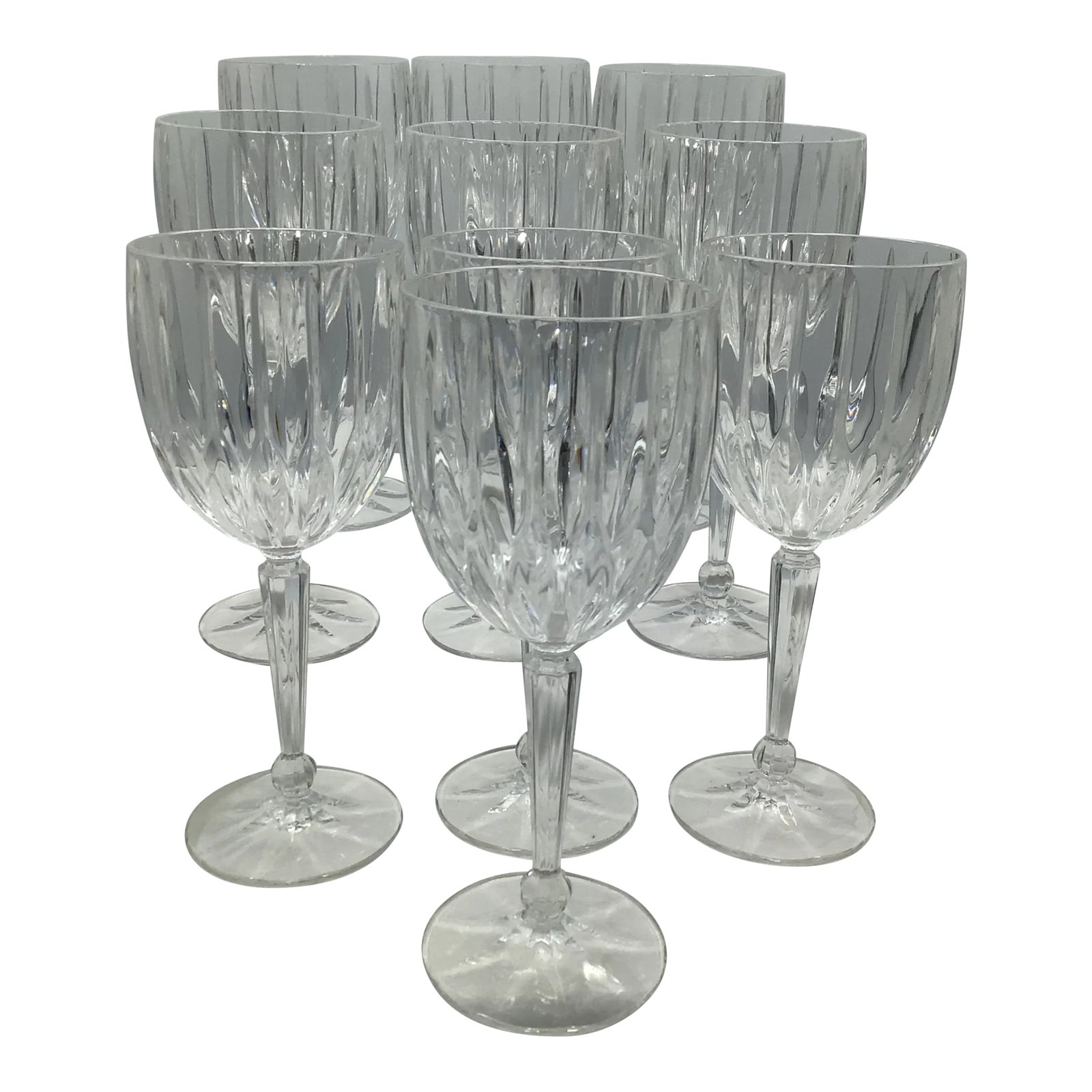 Vintage Mikasa Lexington Avenue Cut Clear Ball Stem Crystal Water ...