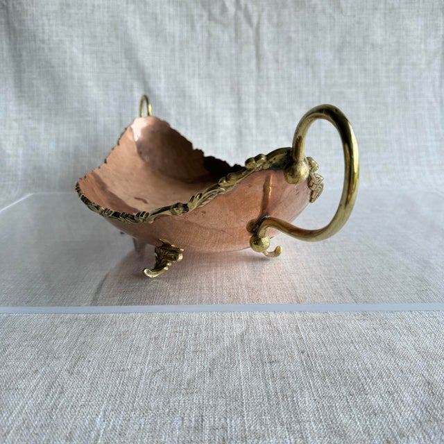 Vintage French Brass and Copper Centerpiece Bowl, Polished | Chairish