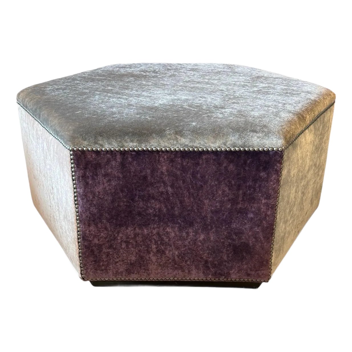 Century Cole Hexagonal Cocktail Ottoman in Romo Velvet | Chairish