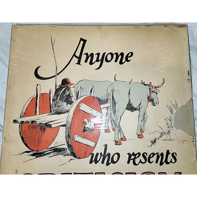 Original 1928 Large Bill Jones Motivational Poster | Chairish